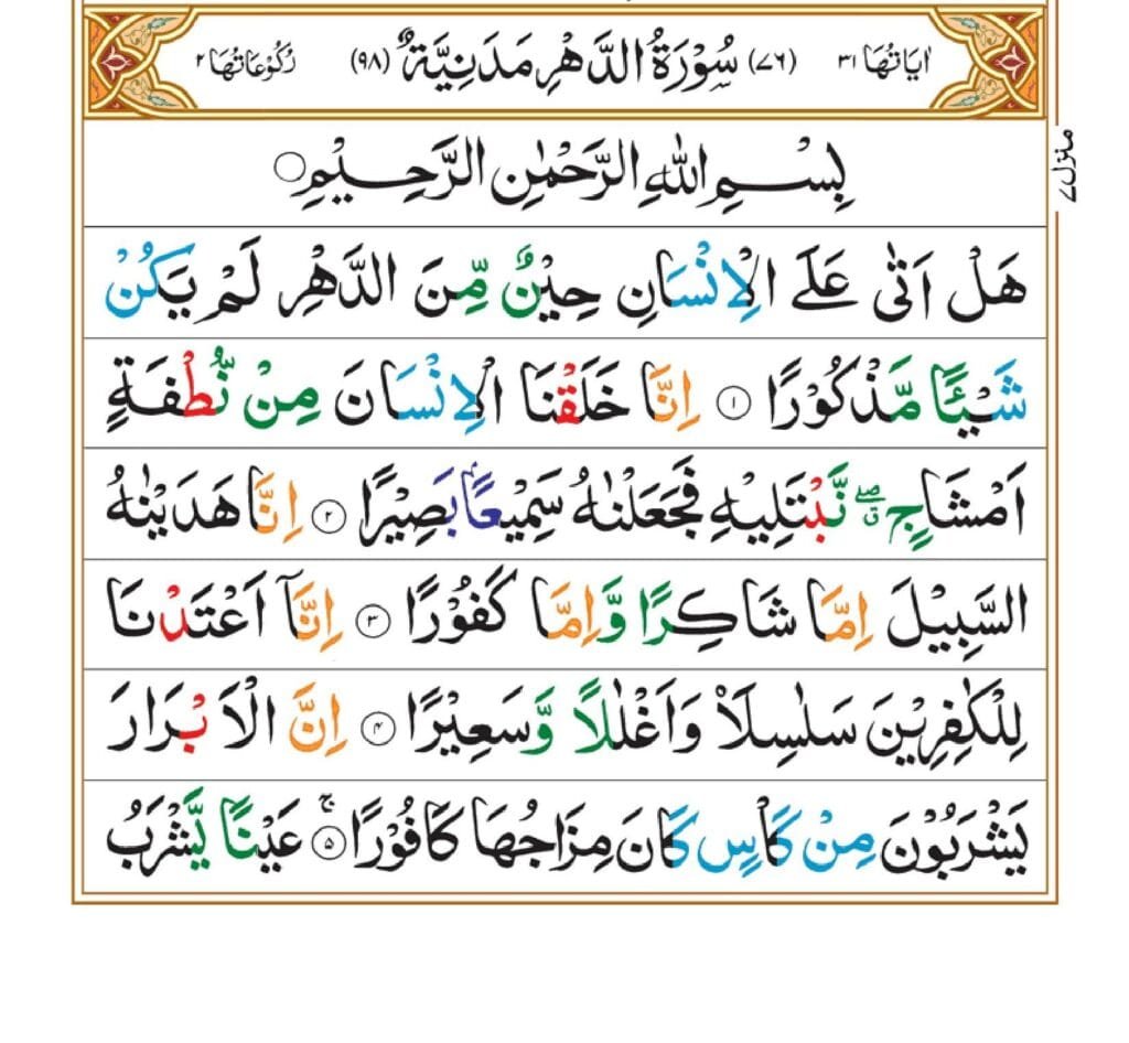 Surah Ad Dahr - Barkate Raza